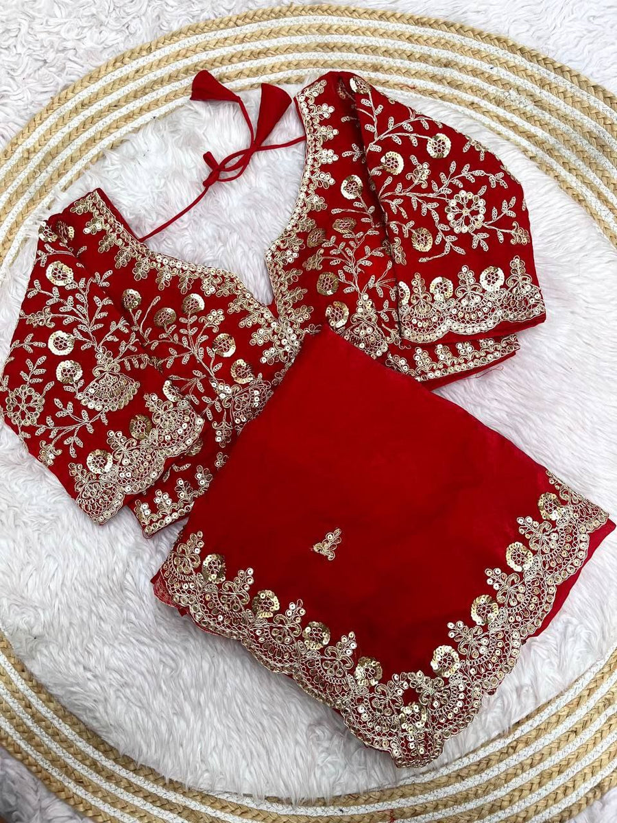 Fendy Satin Silk Fabric in Saree – Sasta Bazzar