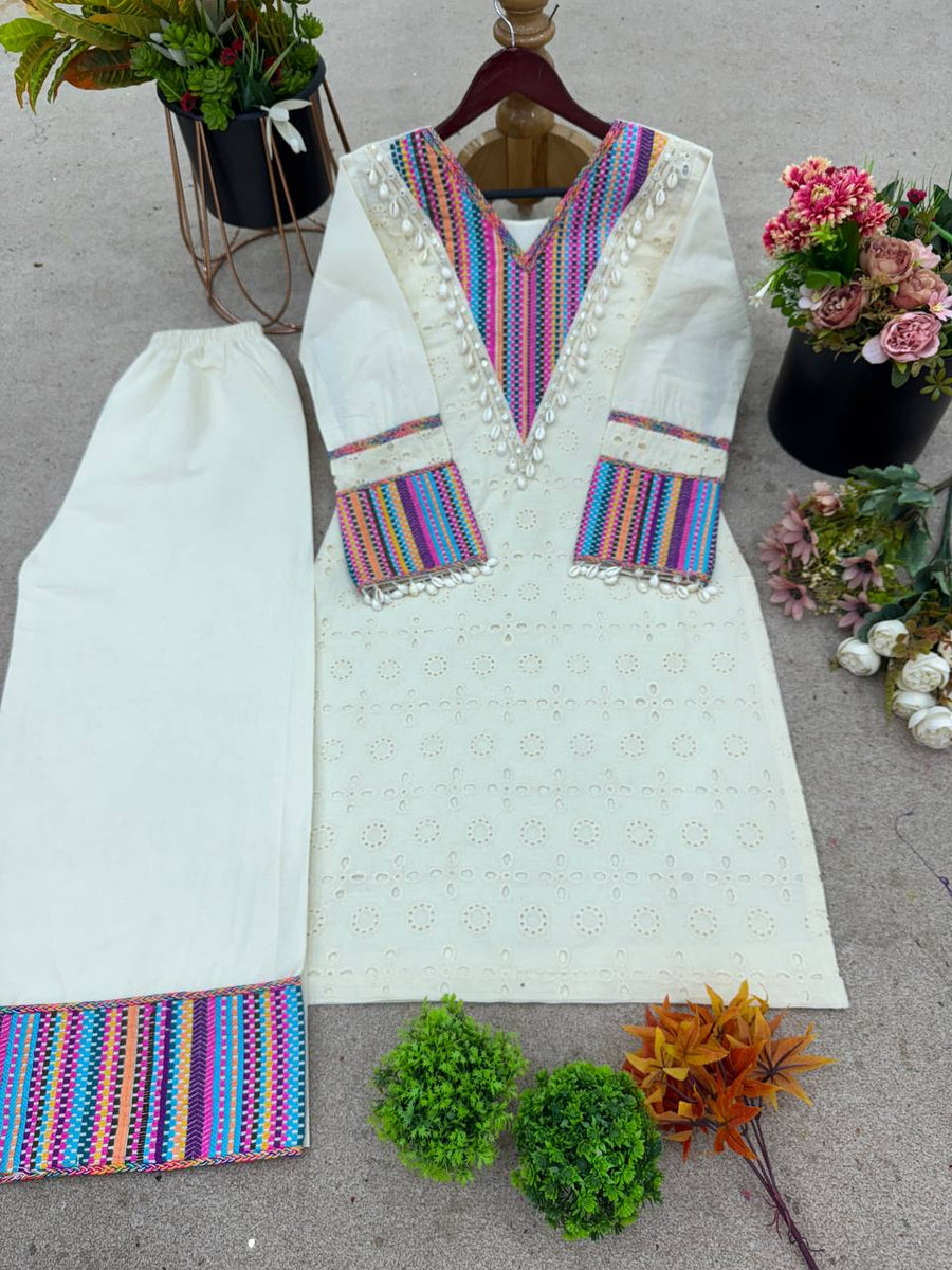 Pure Khadi Cottan With Thread Work Top – Sasta Bazzar